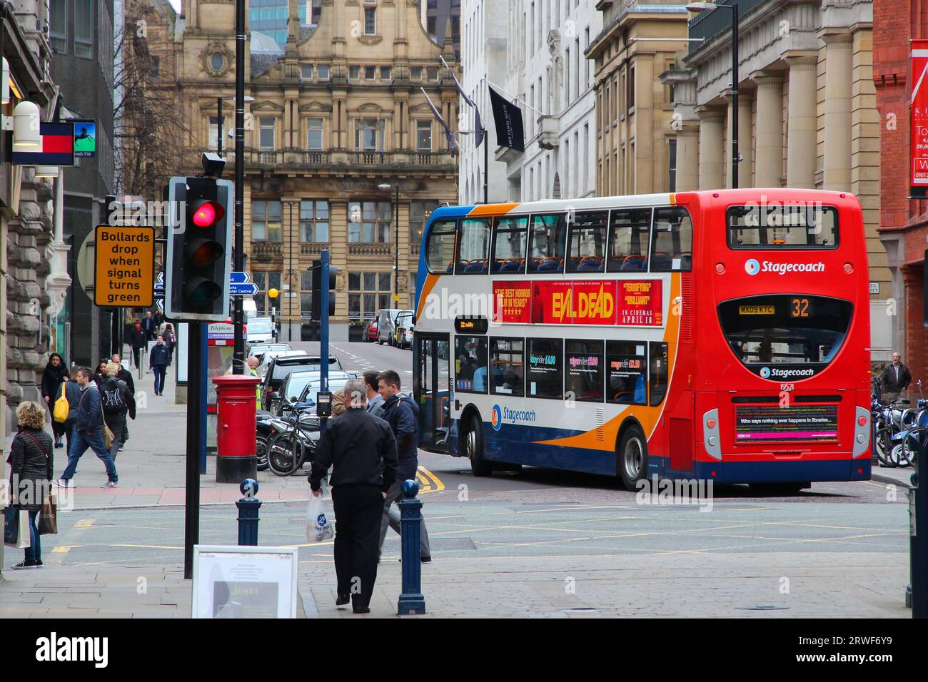 MANCHESTER, UK - APRIL 22, 2013: People ride Stagecoach city bus in ...