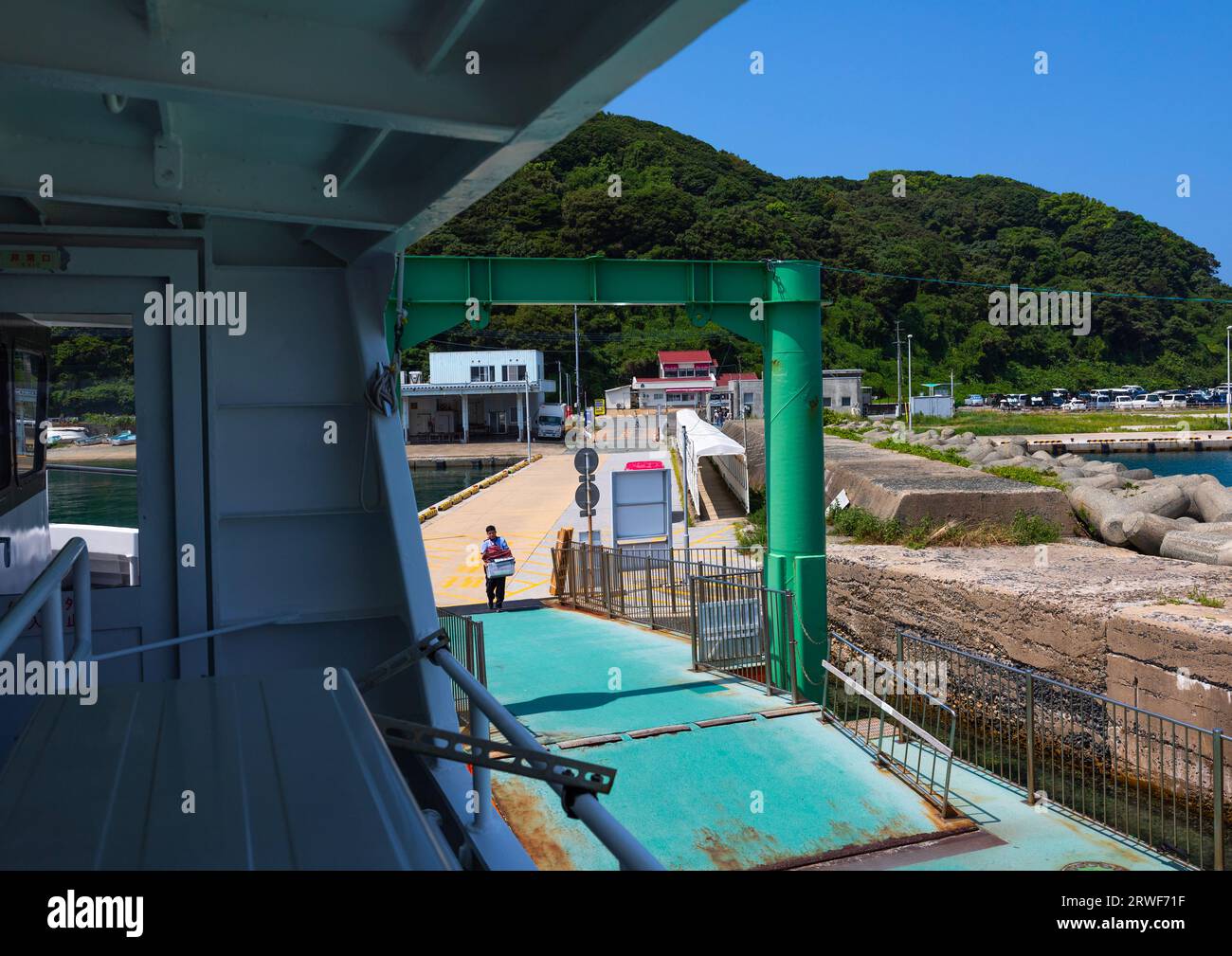 Ferry in the port, Ainoshima Island, Shingu, Japan Stock Photo - Alamy