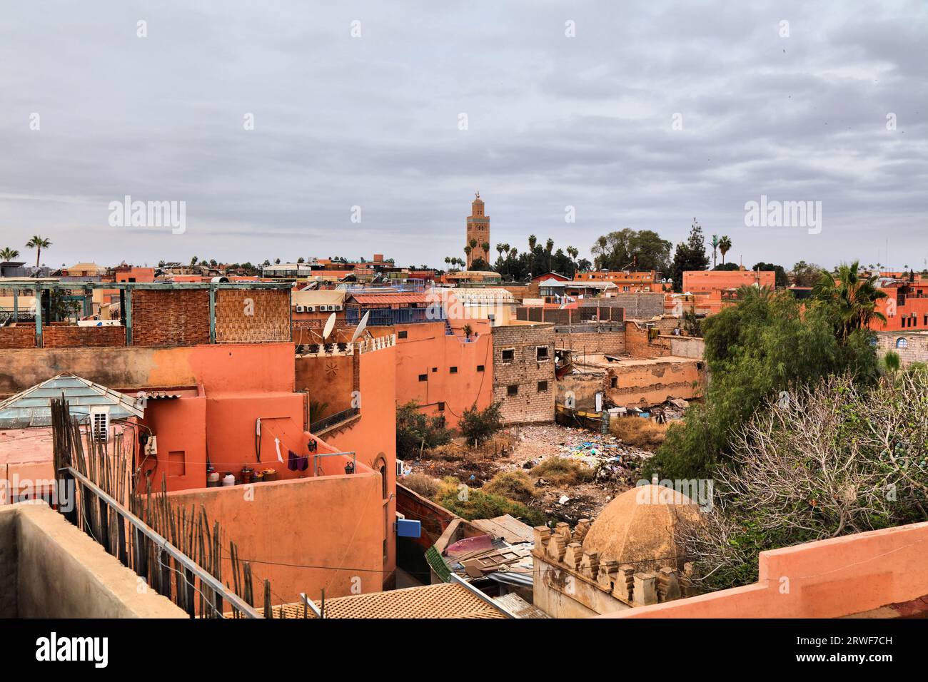 Marrakesh city skyline in Morocco. Koutoubia Mosque minaret Stock Photo ...
