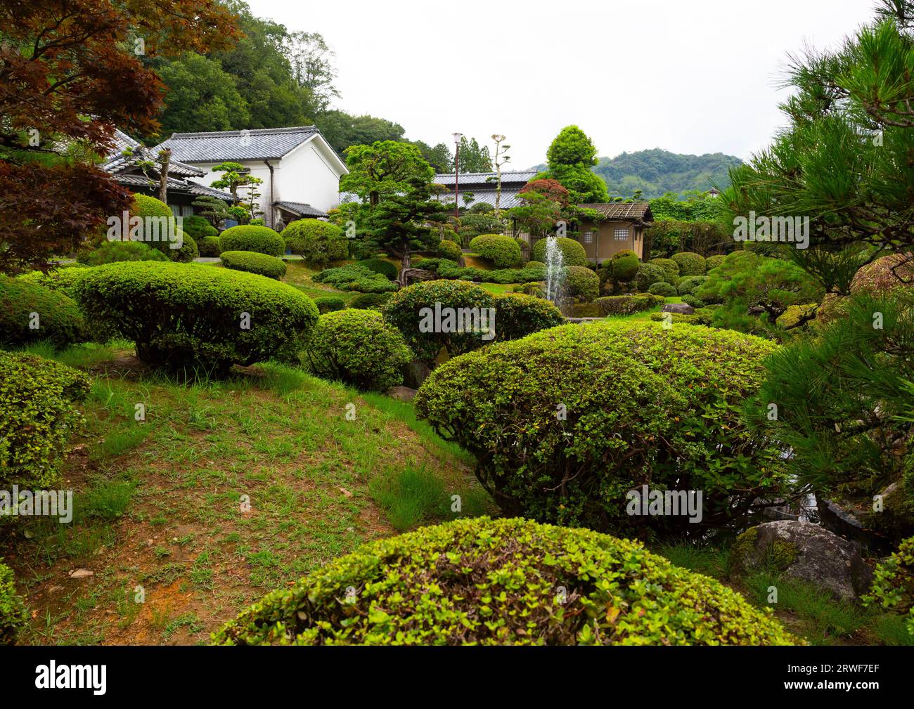Old japanese house and garden in Genemongama factory, Kyushu region ...