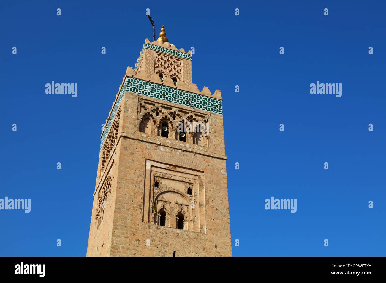 Marrakesh city landmark in Morocco. Koutoubia Mosque minaret tower ...