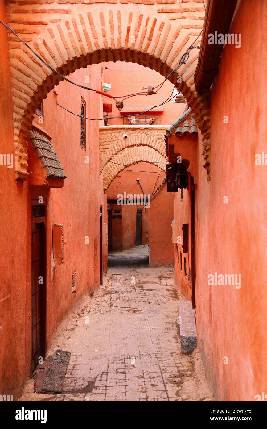 Street in medina (Old Town) of Marrakech, Morocco Stock Photo - Alamy