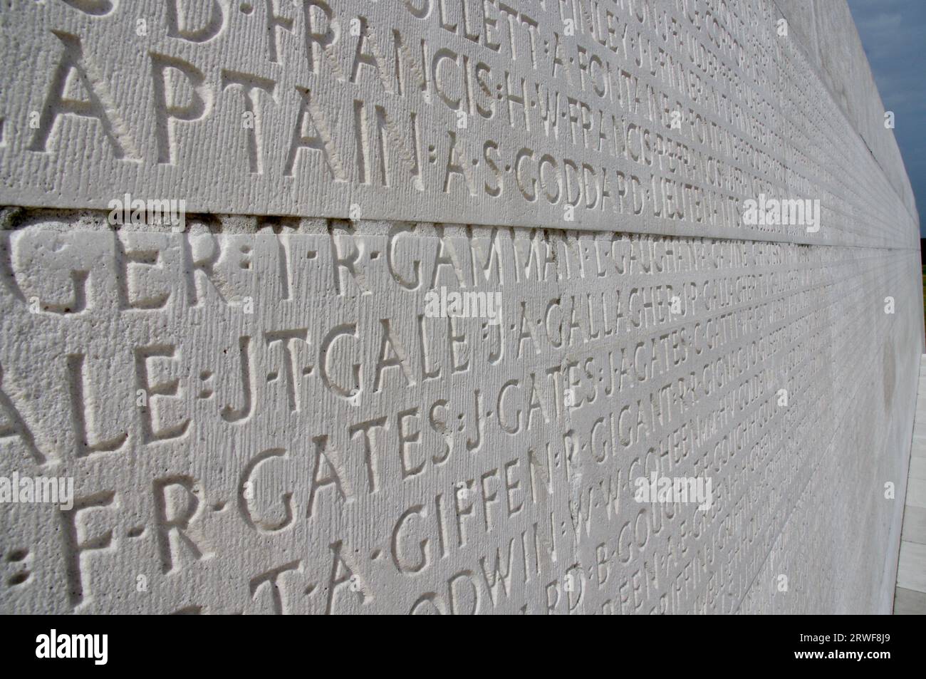 Names of the fallen on The Canadian National Vimy Memorial at Vimy ...