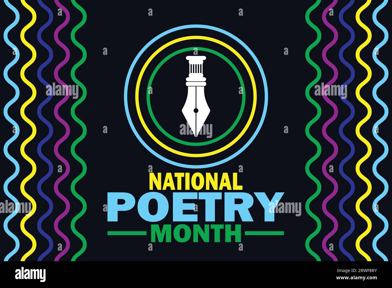 National Poetry Month. Holiday concept. Template for background, banner ...