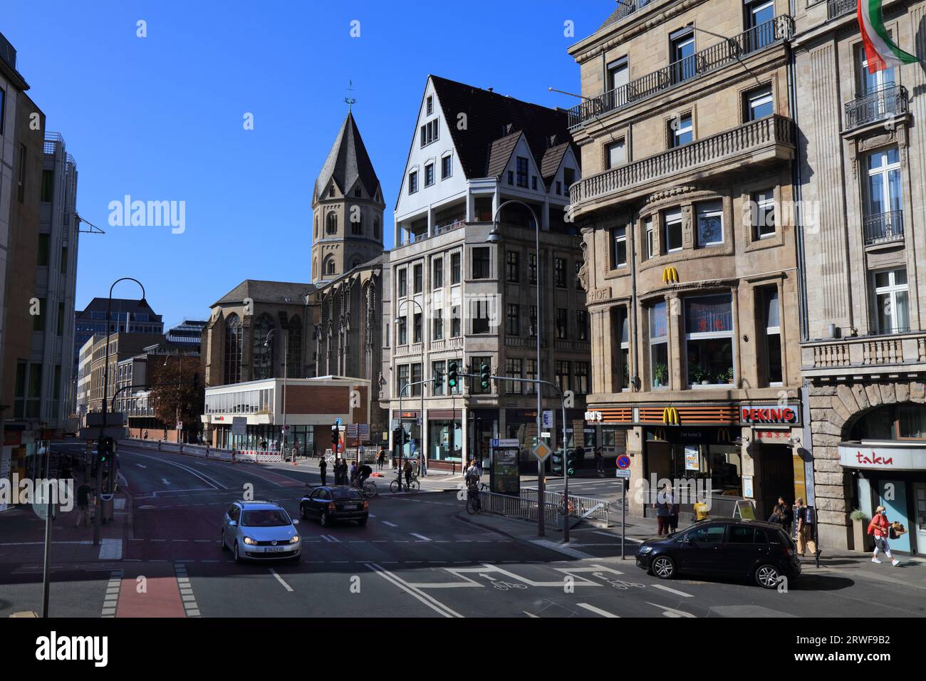 COLOGNE, GERMANY - SEPTEMBER 21, 2020: People walk in downtown Cologne ...
