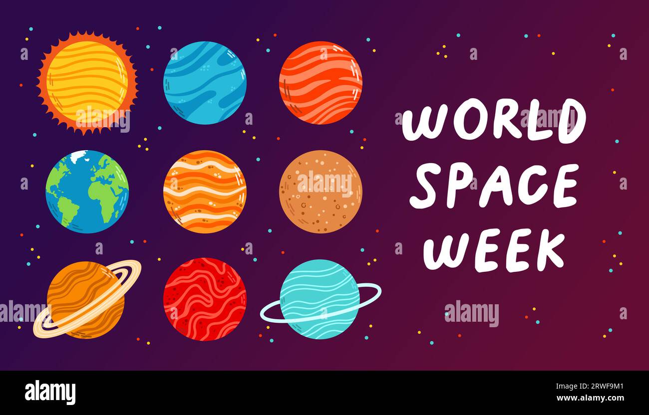 World Space Week. October 4-10. Holiday concept. Template for ...