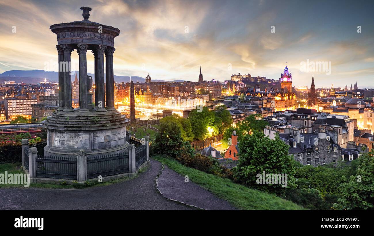 Edinburgh castle view from Calton hill, Scotland - UK Stock Photo - Alamy
