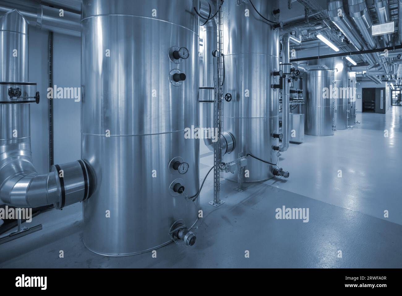 interior of a factory production hvac in inox Stock Photo - Alamy