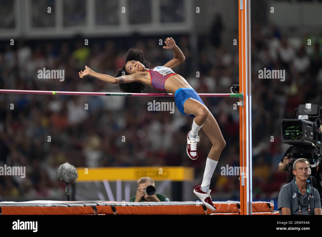 Vashti Cunningham participating in the High Jump at the World Athletics ...