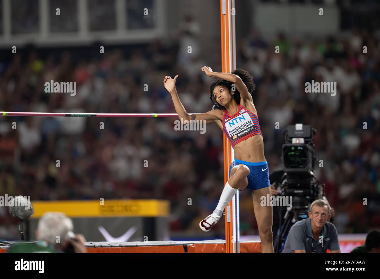 Vashti Cunningham participating in the High Jump at the World Athletics ...