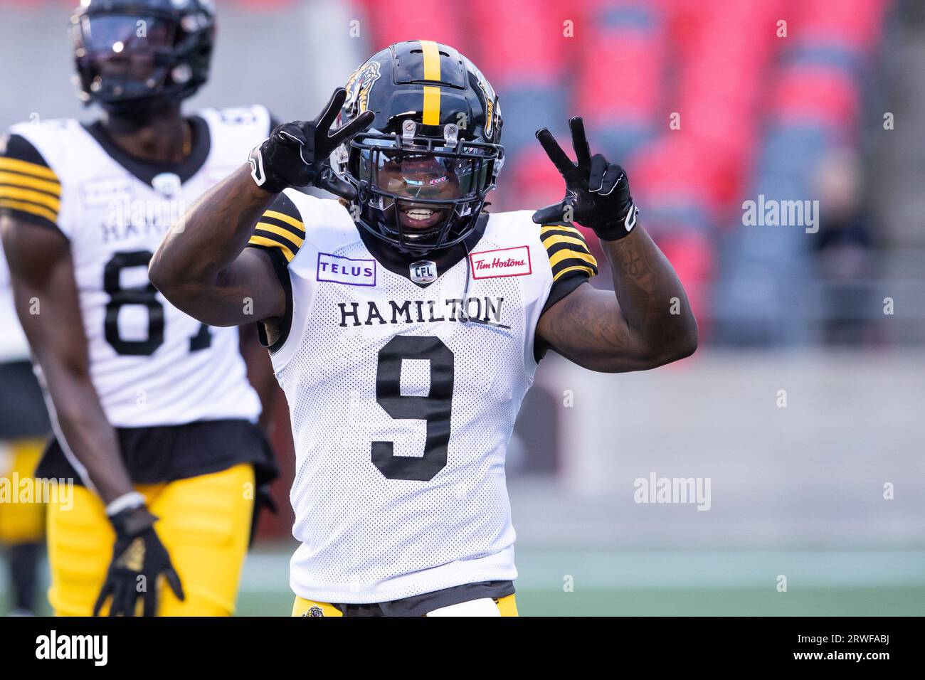 Ottawa, Canada. 08th Sep, 2023. Hamilton Tiger-Cats running back James ...