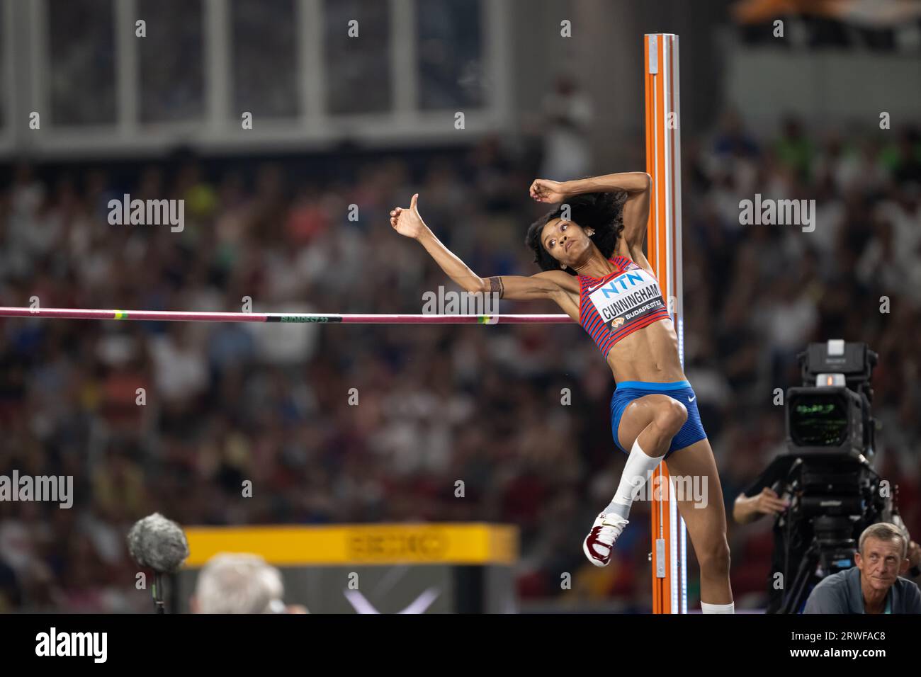Vashti Cunningham participating in the High Jump at the World Athletics ...
