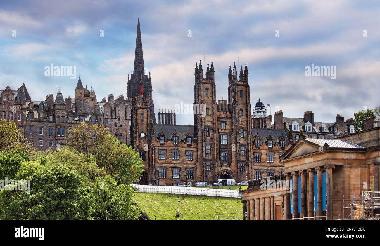 Edinburgh panorama view at sunset, Scotland - UK, New collage Stock ...