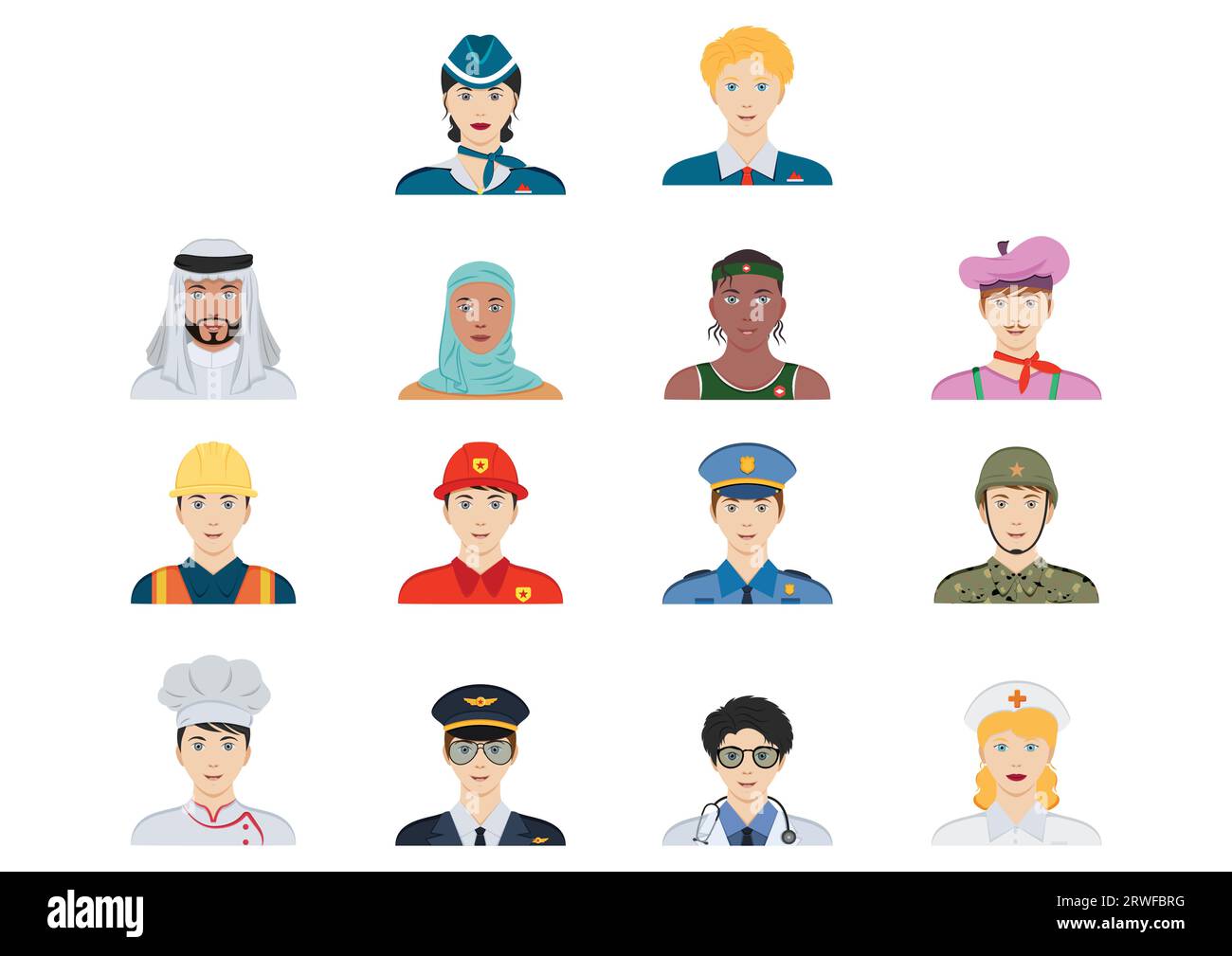 Flat cartoon characters different Stock Vector Images - Alamy