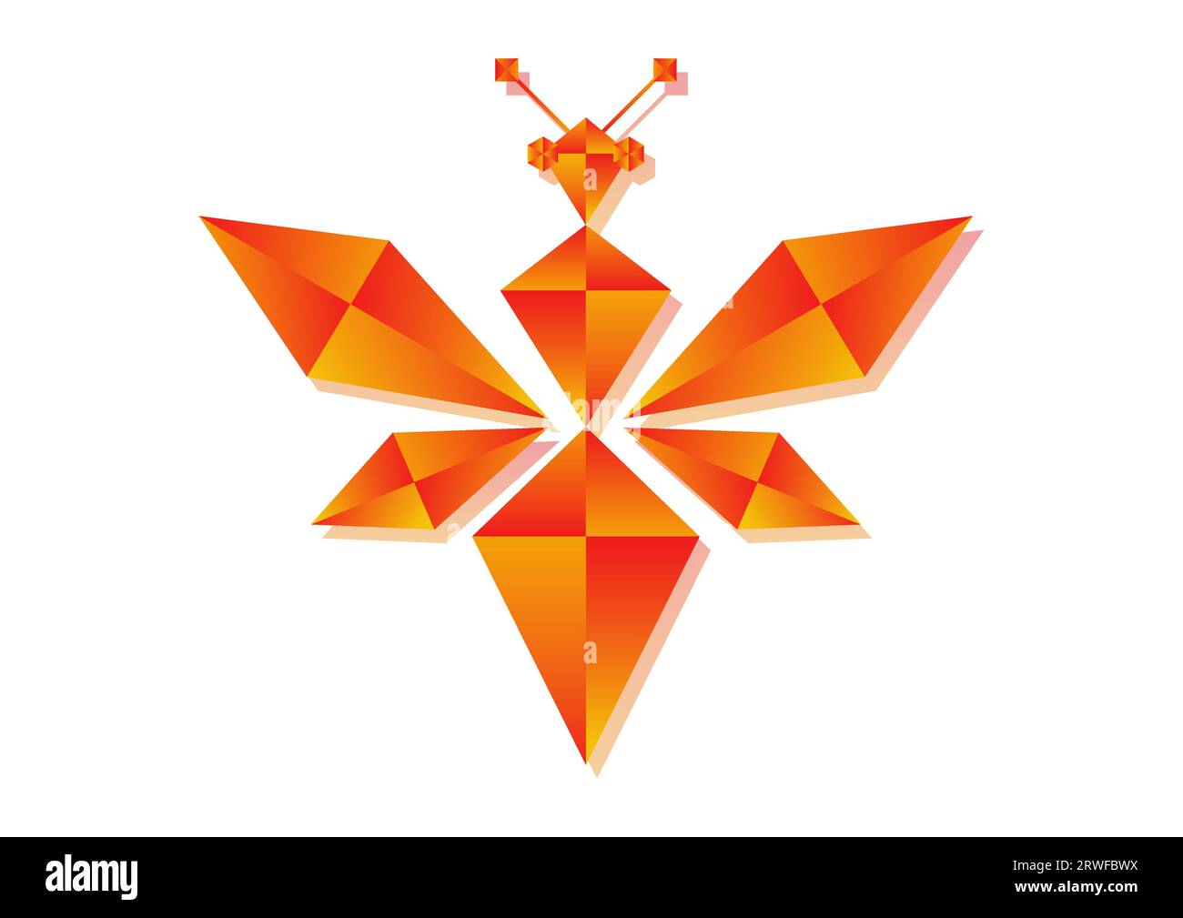 Abstract Geometric Shaped Bee Vector Flat Design Stock Vector Image ...