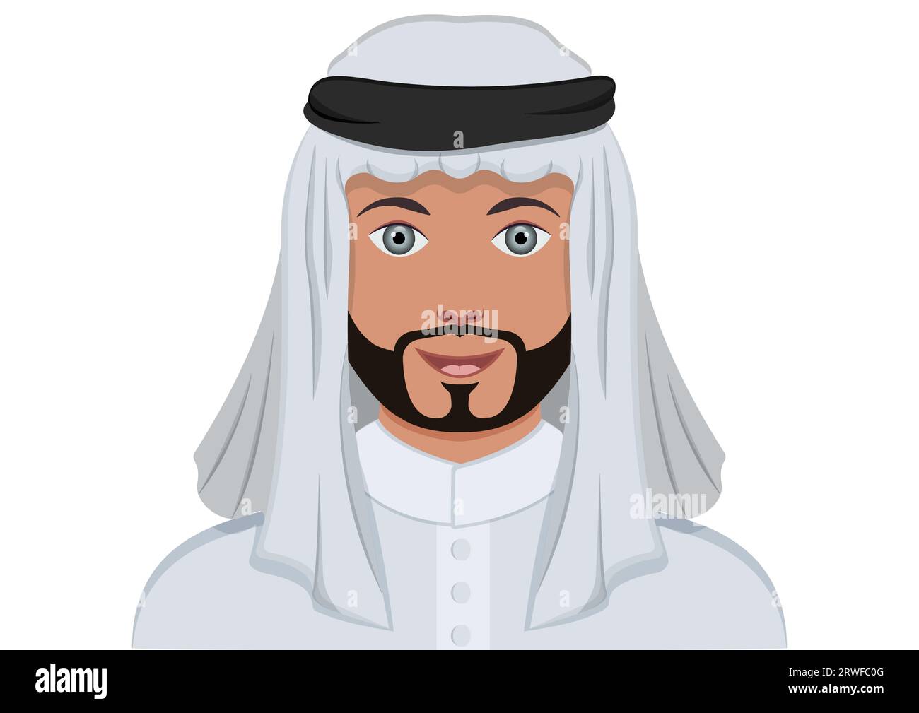 Muslim male character vector illustration isolated on white background ...