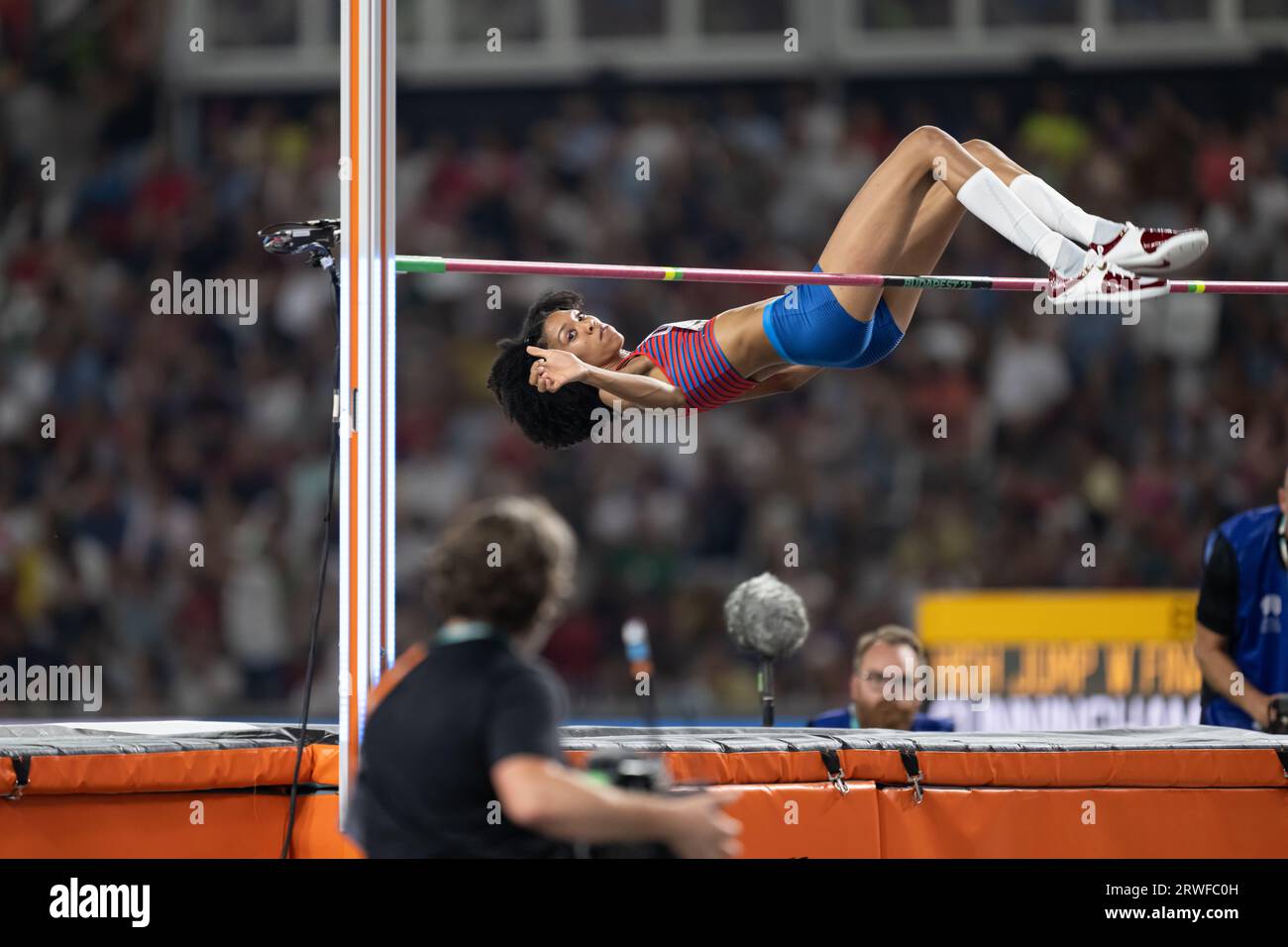 Vashti Cunningham participating in the High Jump at the World Athletics ...
