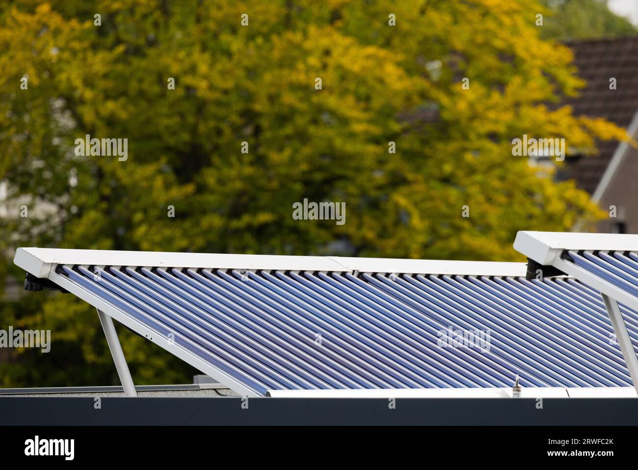 Wuppertal, Germany. 19th Sep, 2023. Tube collectors for solar thermal ...