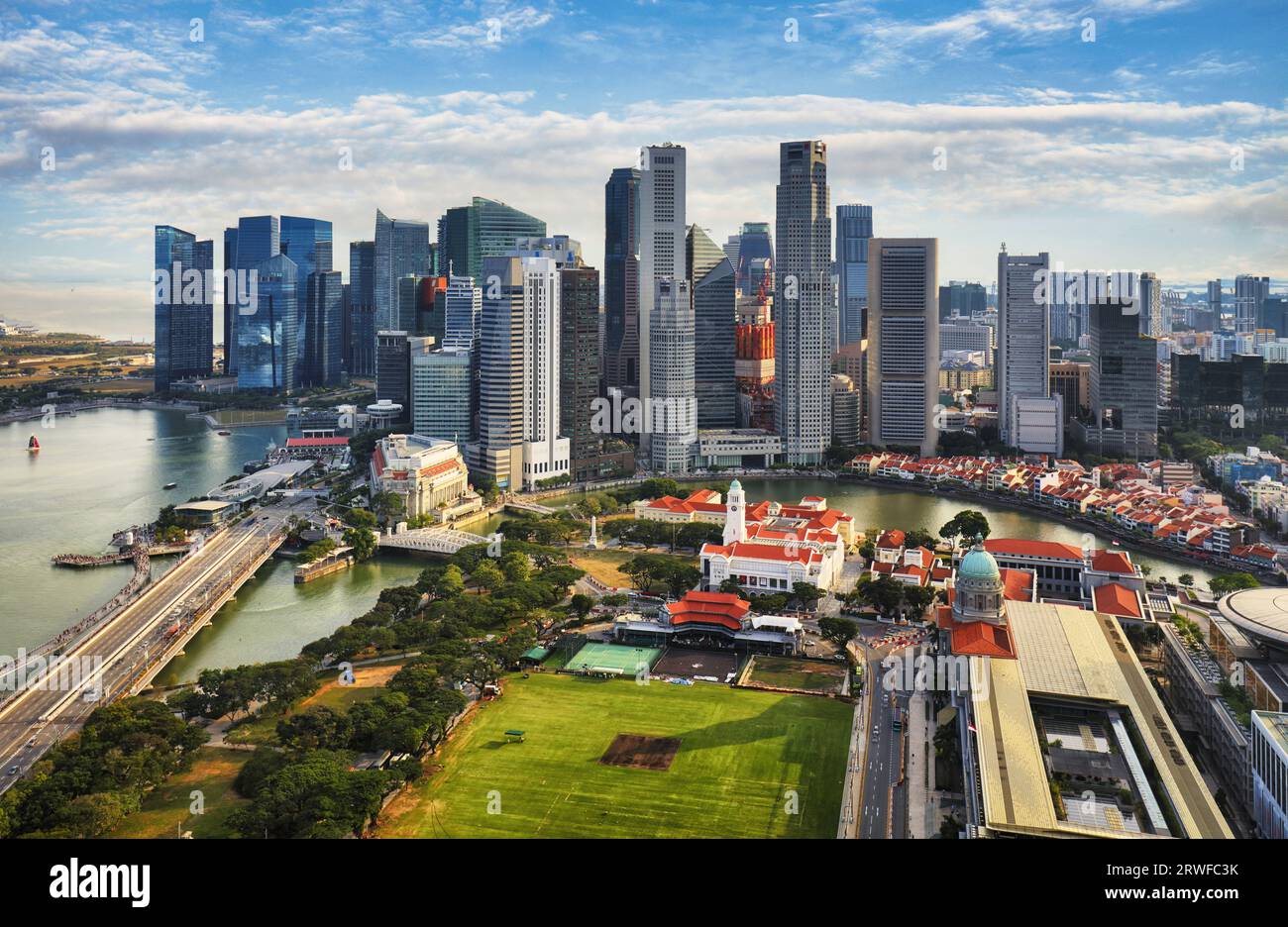 Singapore night port aerial hi-res stock photography and images - Alamy