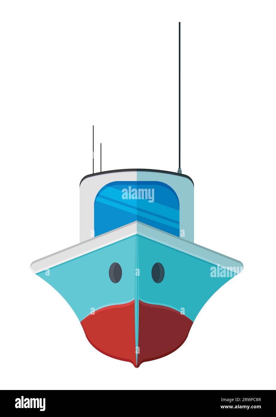 Container ship at sea front view Stock Vector Images - Alamy