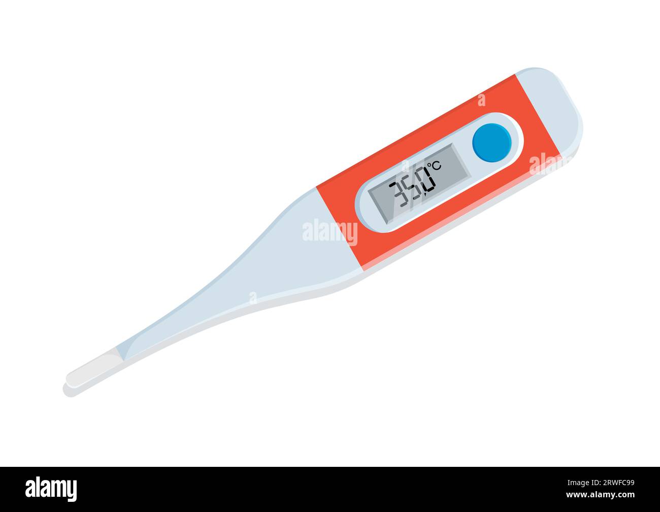 Medical digital thermometer vector flat design isolated on white background Stock Vector Image ...