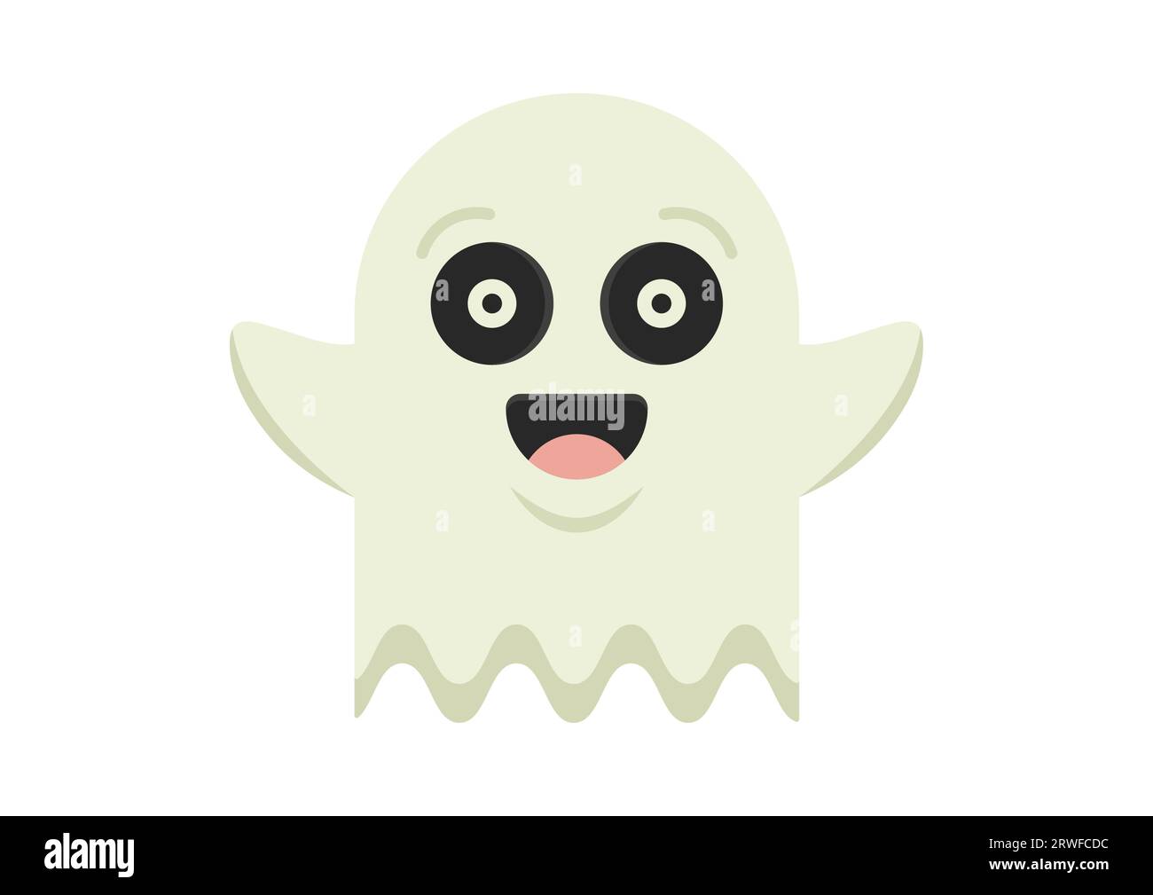 Ghost Cartoon Character Vector Flat Design isolated on white background ...