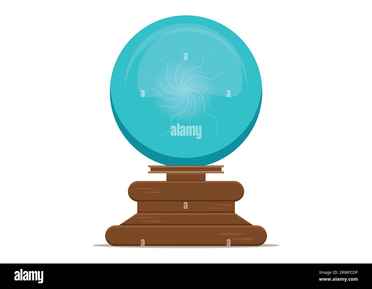 Magic Glass Ball Vector Illustration Isolated on White Background Stock ...