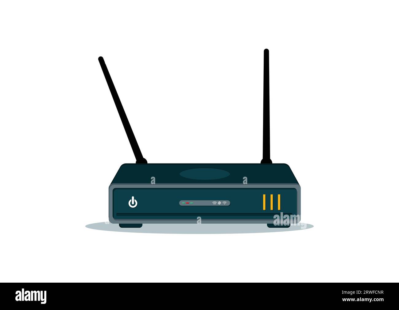 Wifi Router Vector Flat Design Wireless Router Isolated On White