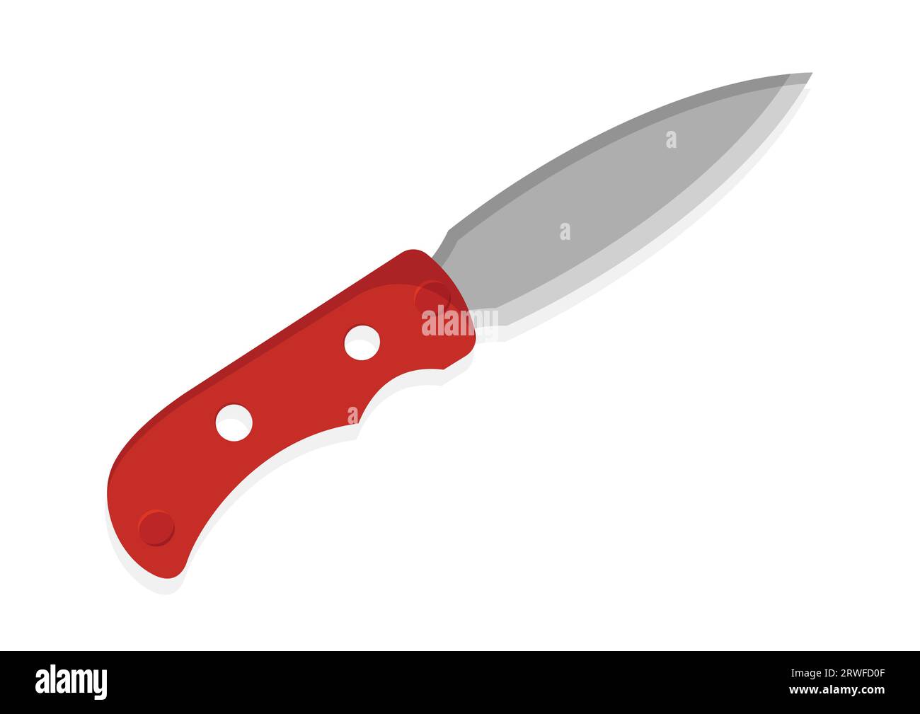 Tourist Hiking Folding Knife Blade Vector Flat Design Isolated on White ...