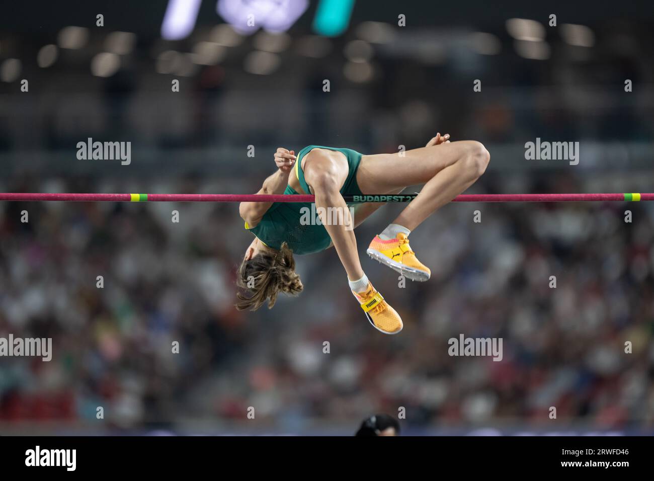 Nicola Olyslagers participating in the High Jump at the World Athletics Championships in ...