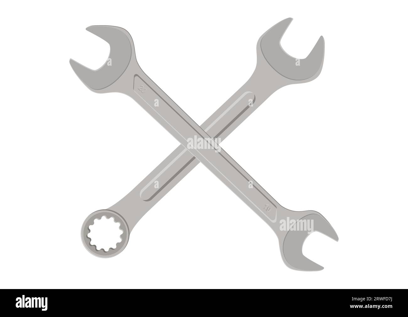 Wrench work tools clipart vector flat design isolated on white ...