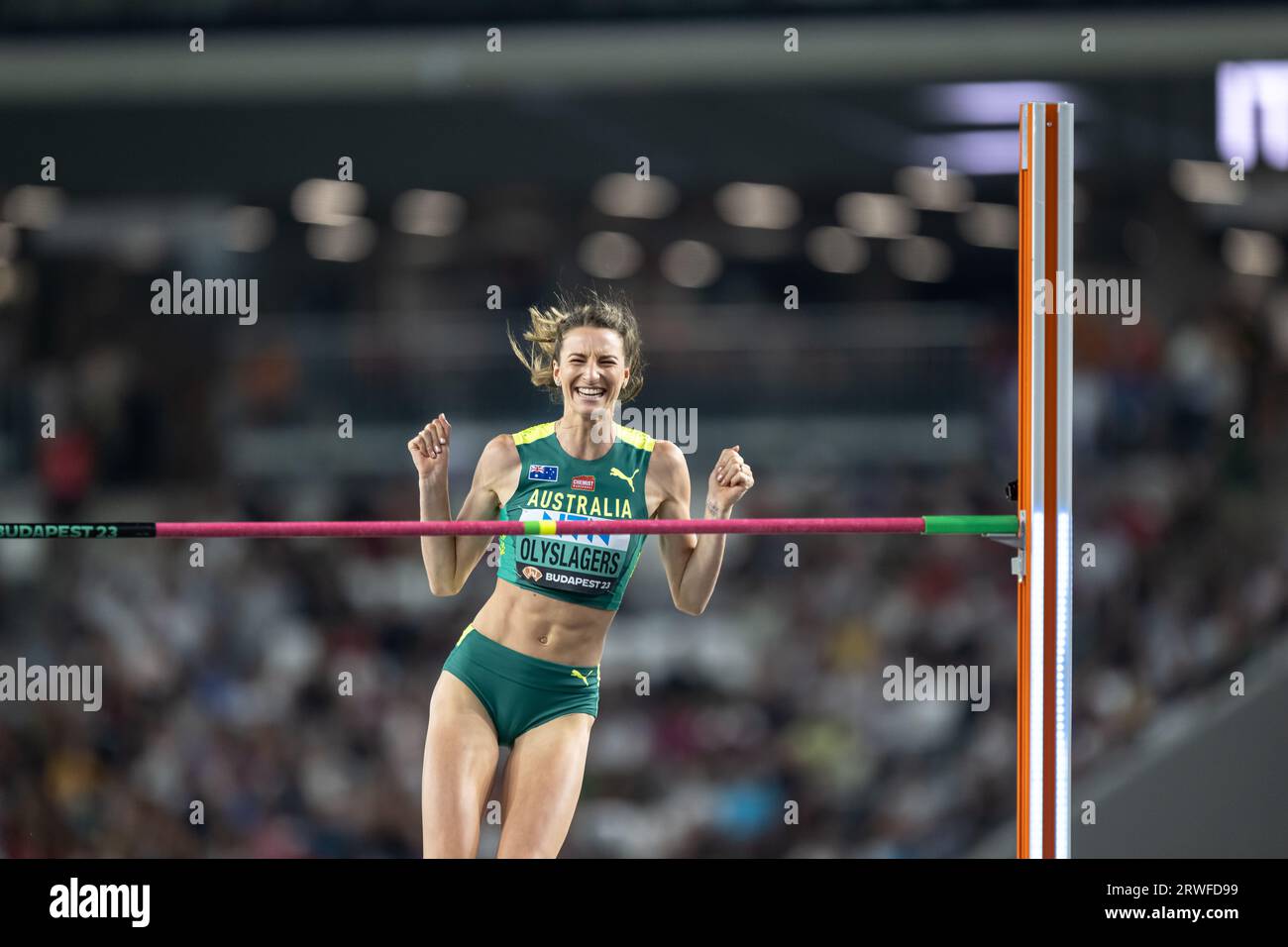 Nicola Olyslagers participating in the High Jump at the World Athletics Championships in ...