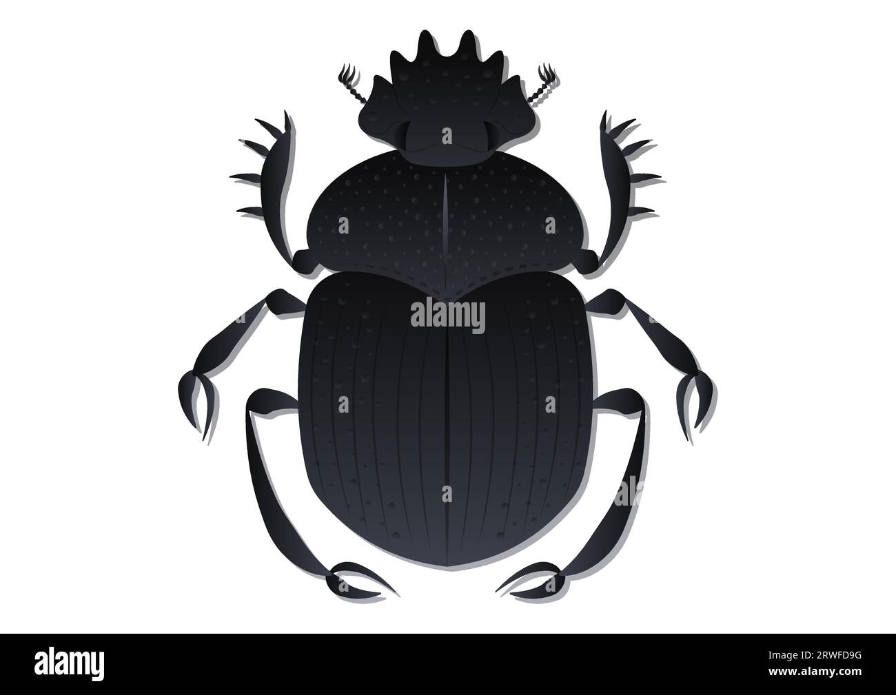 Scarab Dung Beetle Vector Art Isolated on White Background Stock Vector ...