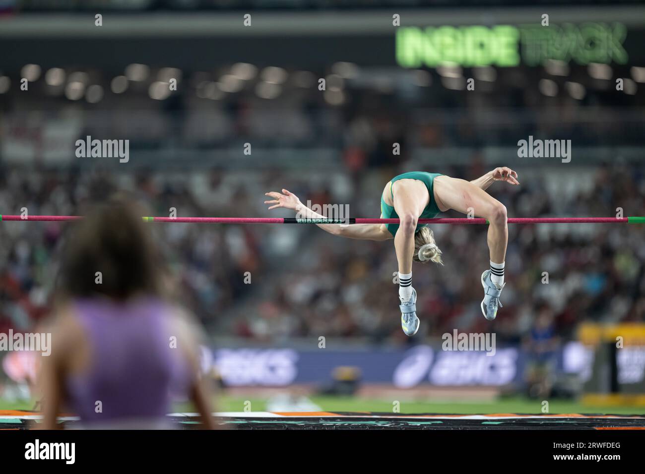 Eleanor Patterson participating in the High Jump at the World Athletics ...