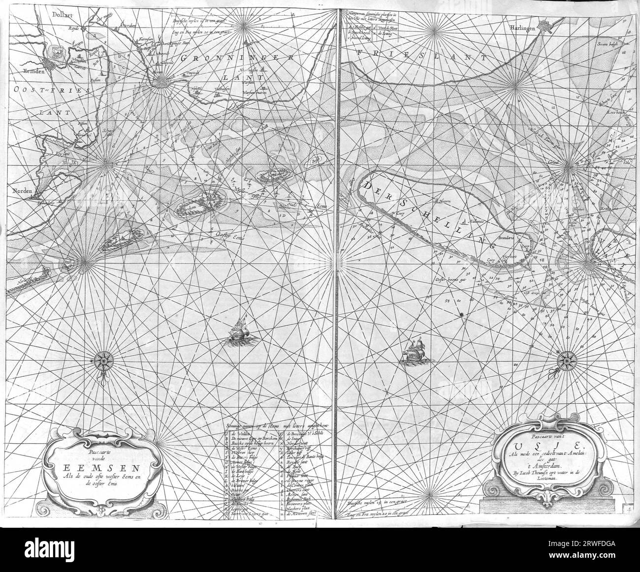 Nieuw' en groote Loots-Man Zee-Spiegel..., 1670 Stock Photo - Alamy