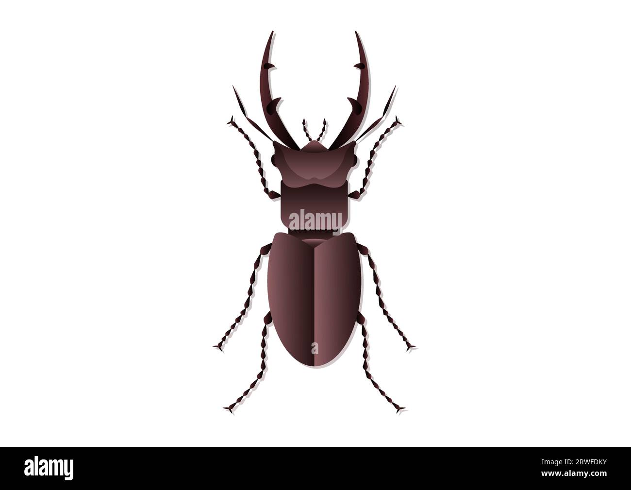 Giant Stag Beetle Vector Art Isolated on White Background Stock Vector ...