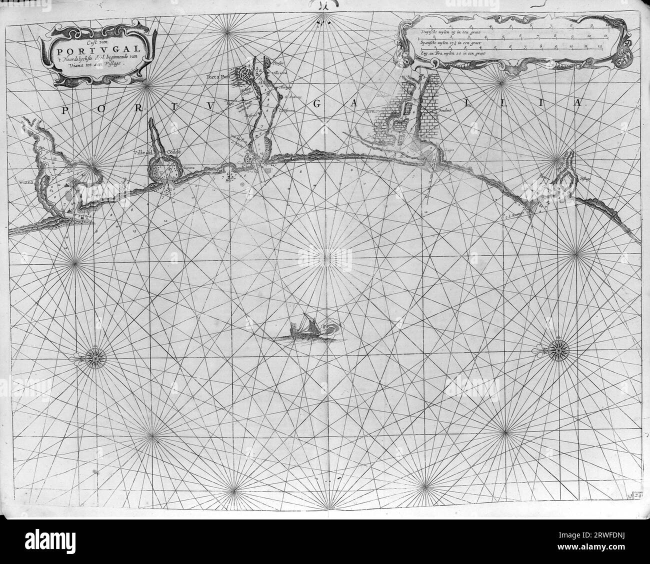 Nieuw' en groote Loots-Man Zee-Spiegel..., 1670 Stock Photo - Alamy