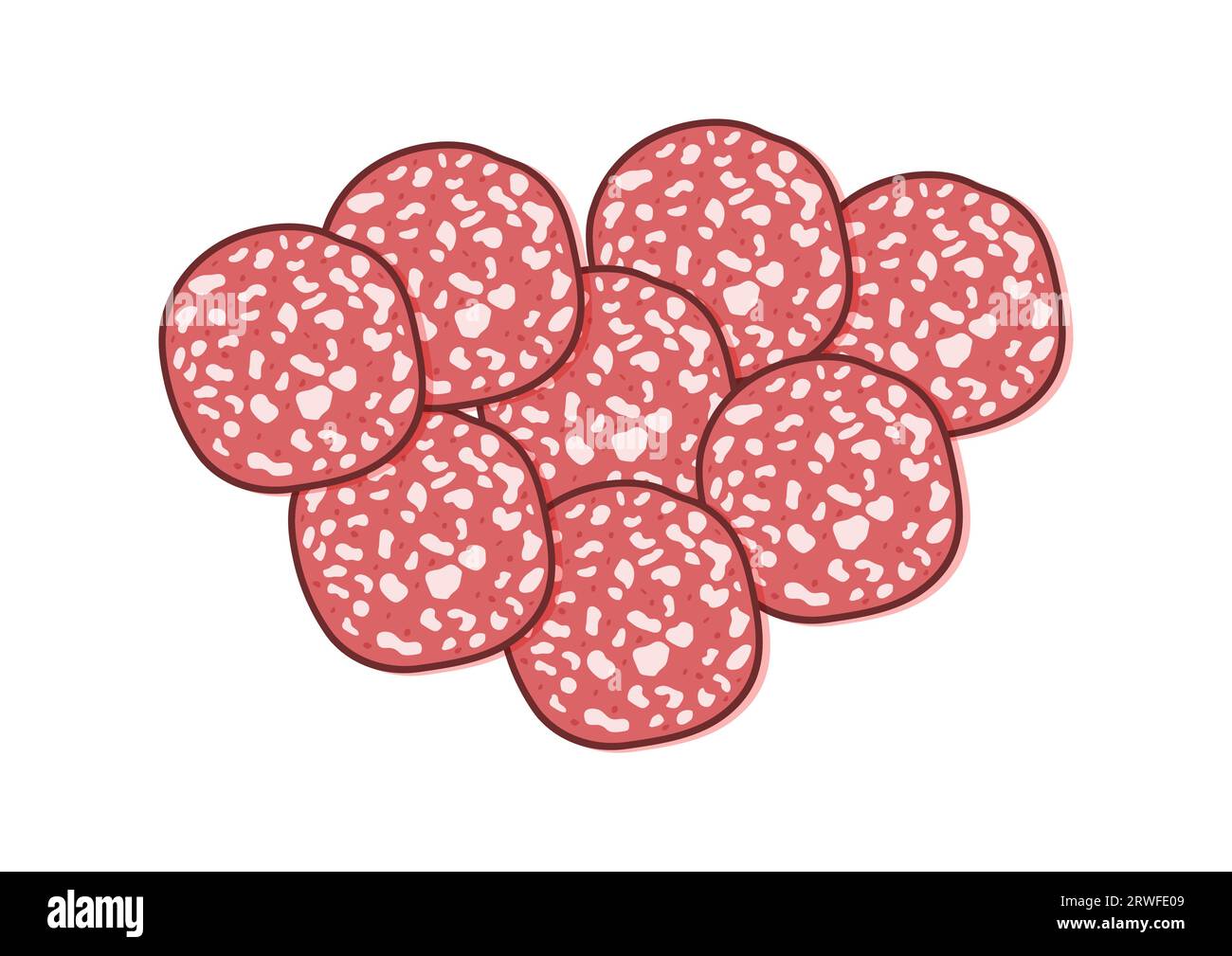 Slices of Pepperoni Vector Flat Design Stock Vector Image & Art - Alamy