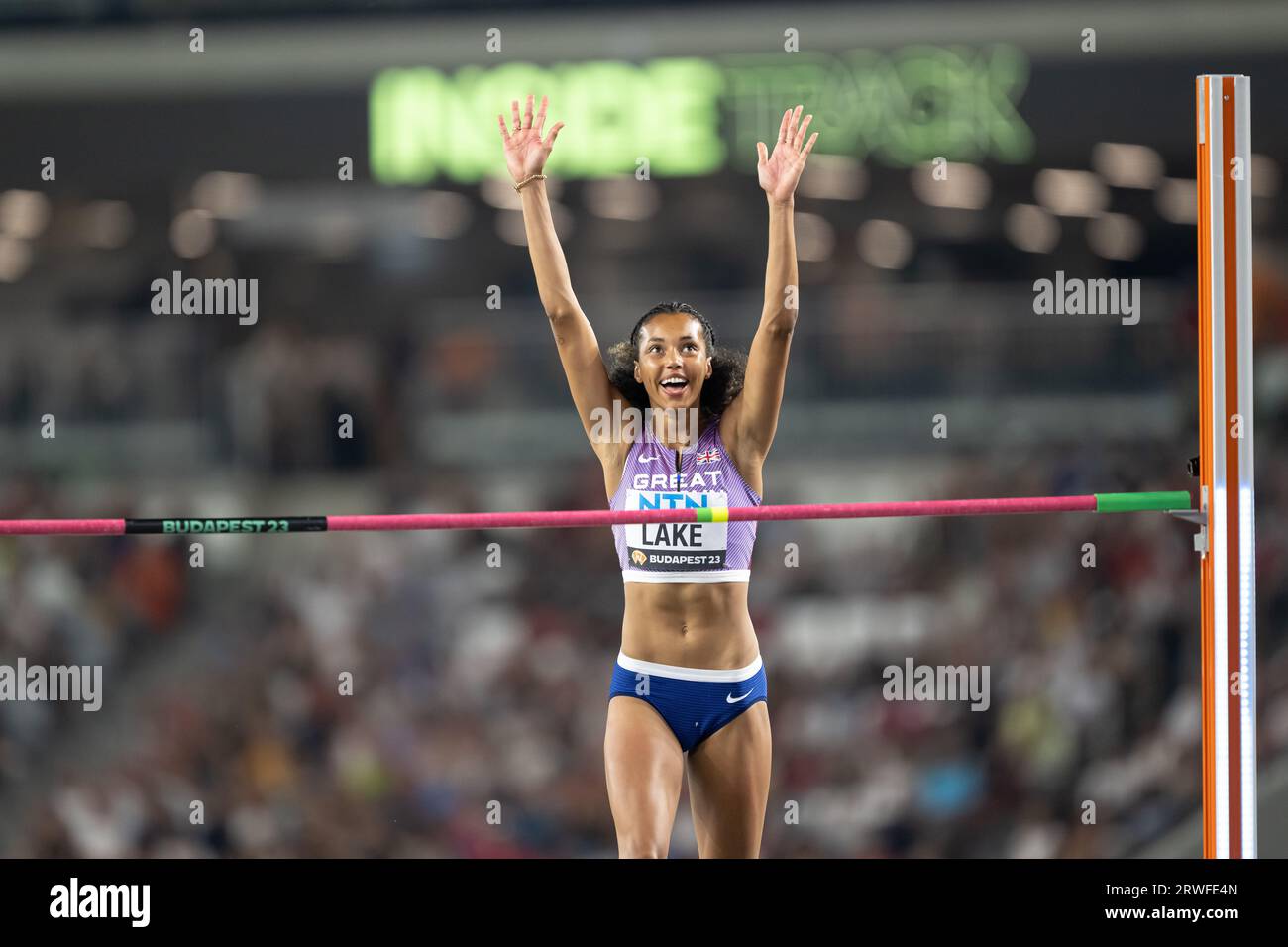 Morgan Lake participating in the High Jump at the World Athletics ...