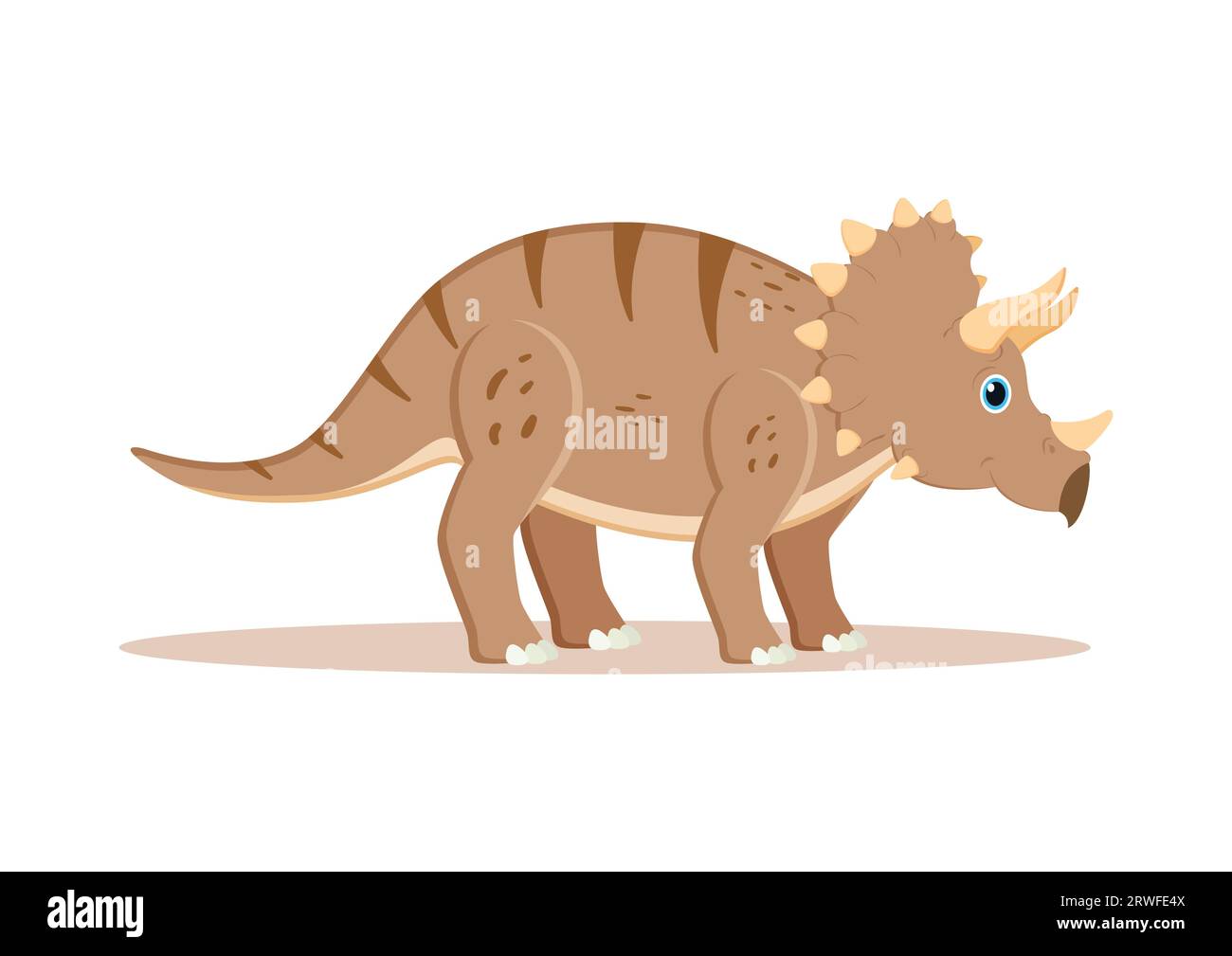 Triceratops Dinosaur Cartoon Character Vector Illustration Stock Vector ...