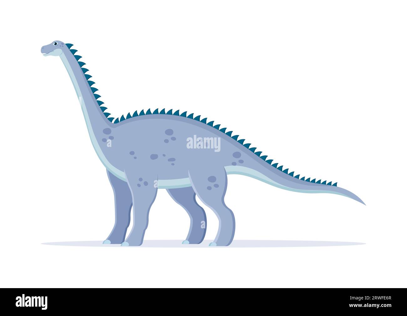 Diplodocus Dinosaur Cartoon Character Vector Illustration Stock Vector ...