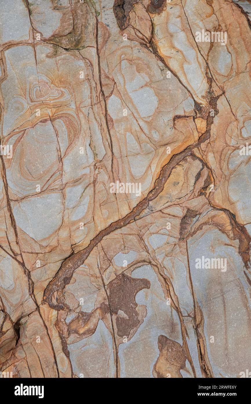 Rock Formation, Widemouth Bay, Cornwall, UK. Silesian (Upper ...