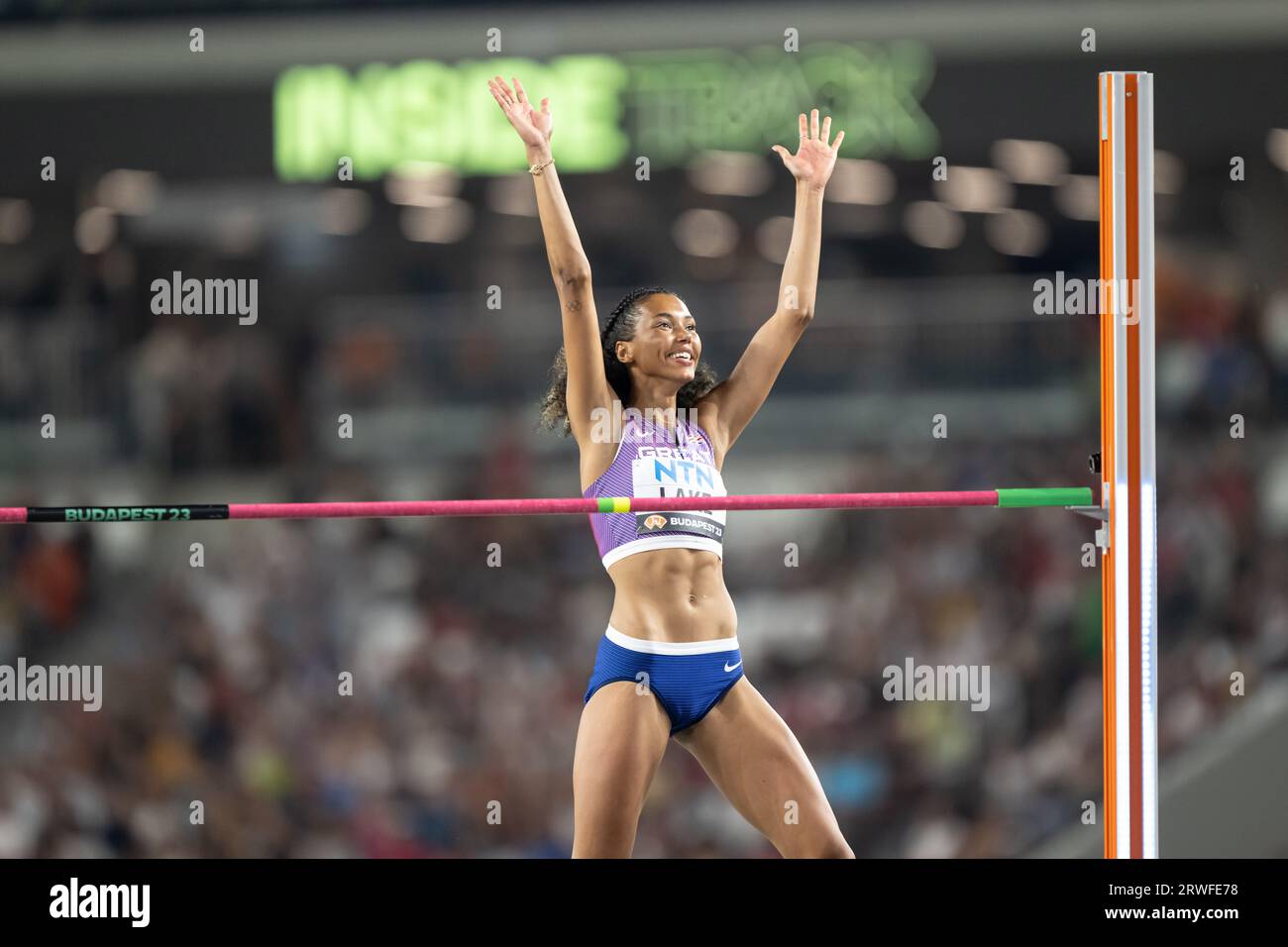 Morgan Lake participating in the High Jump at the World Athletics ...