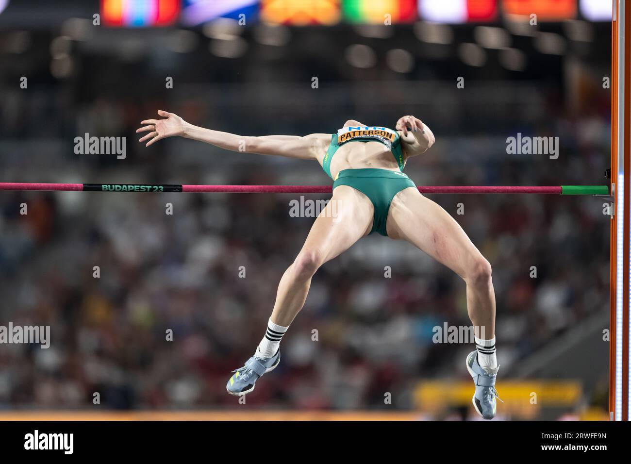 Eleanor Patterson participating in the High Jump at the World Athletics ...