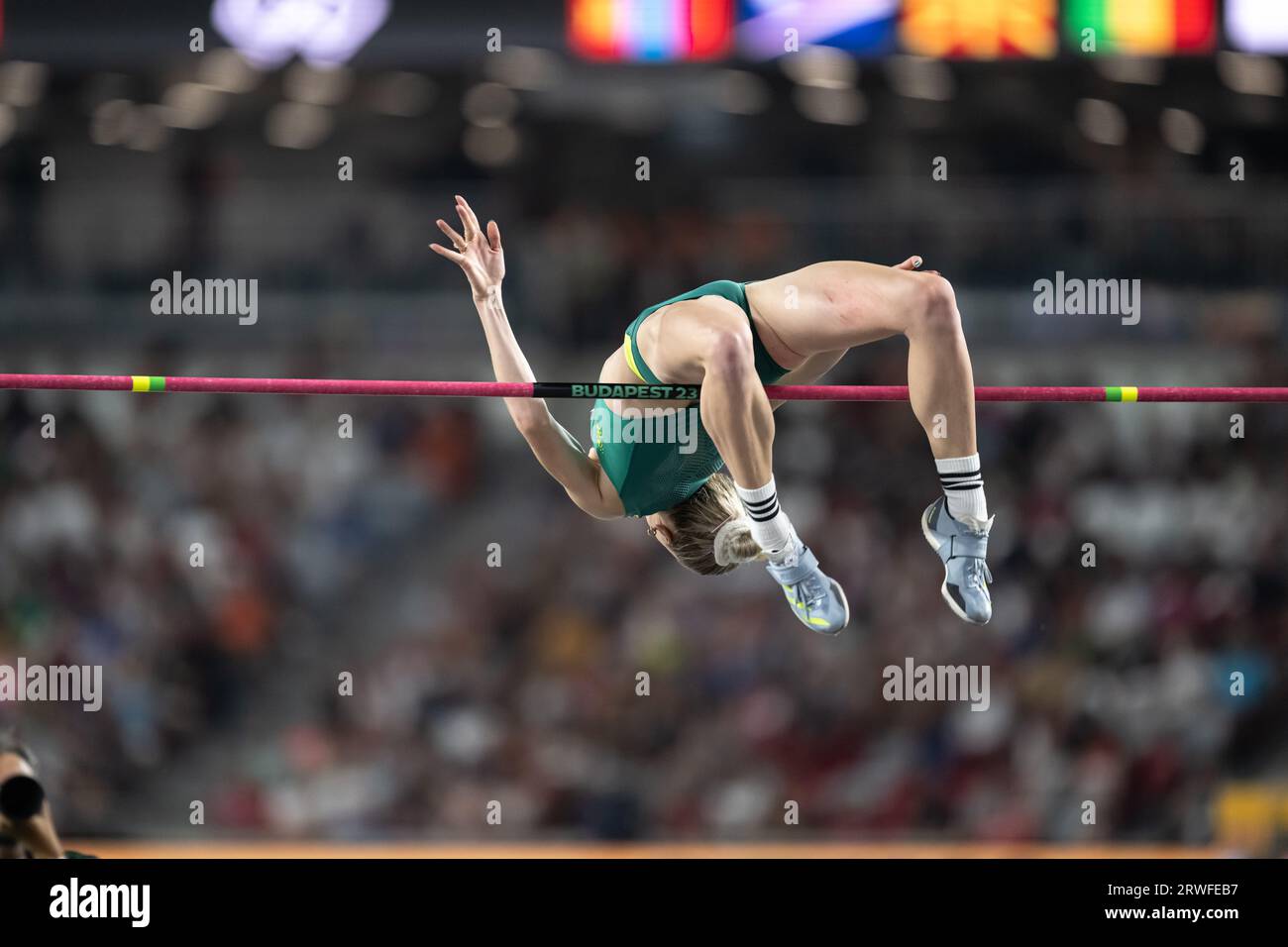 Eleanor Patterson participating in the High Jump at the World Athletics ...