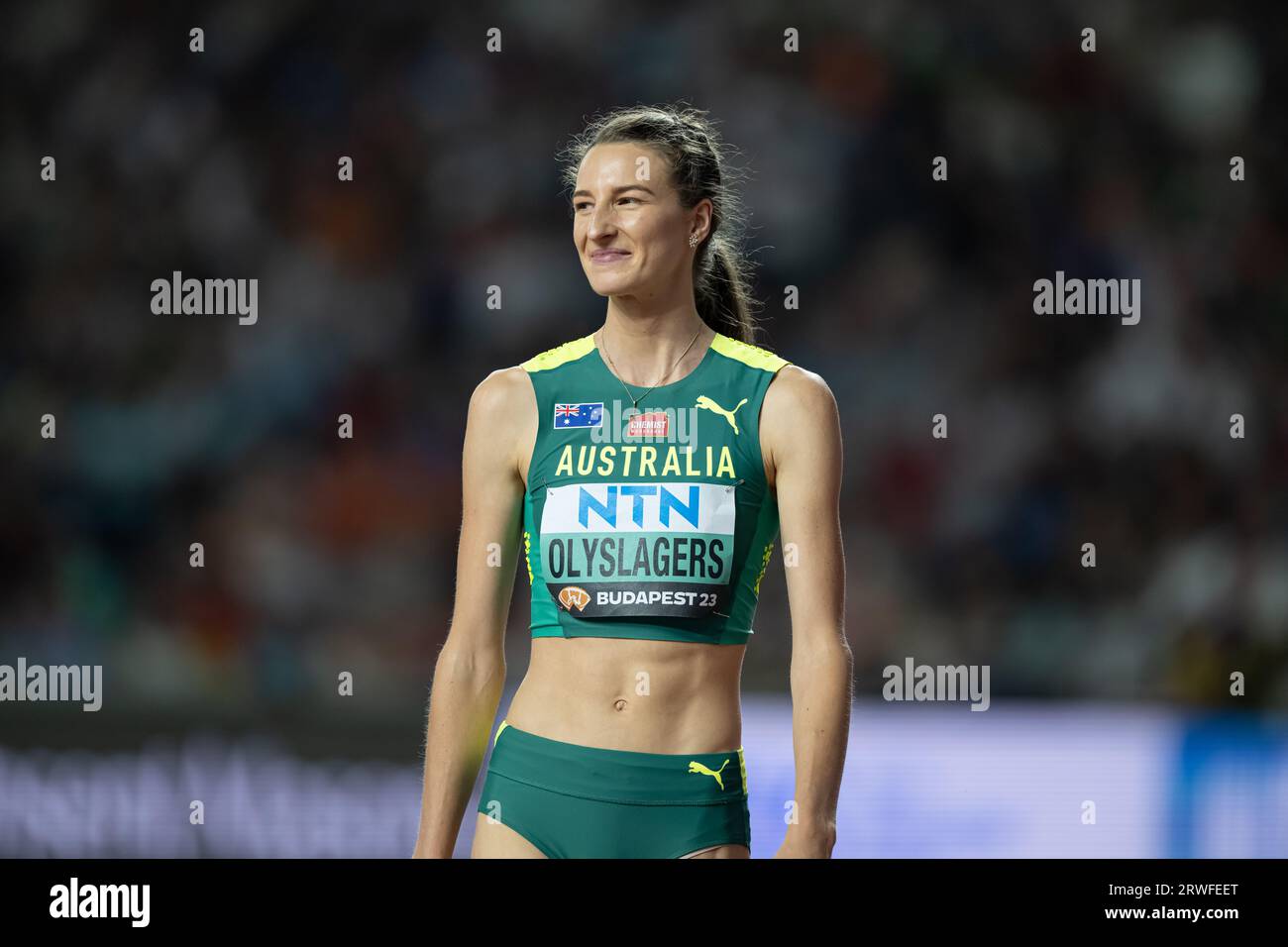 Nicola Olyslagers participating in the High Jump at the World Athletics ...