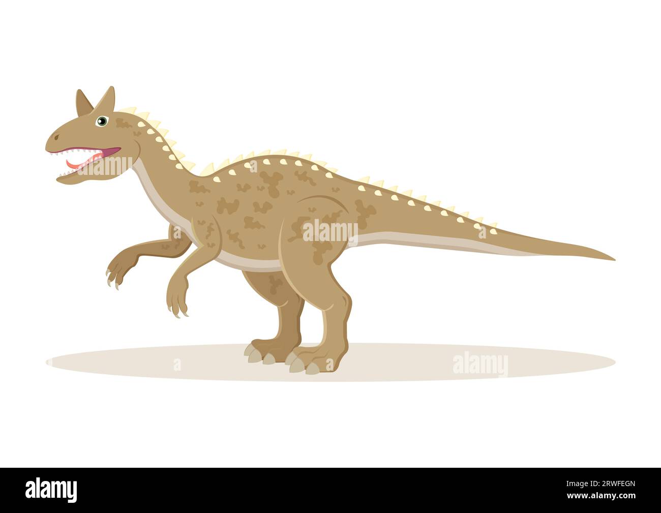 Carnotaurus Dinosaur Cartoon Character Vector Illustration Stock Vector ...