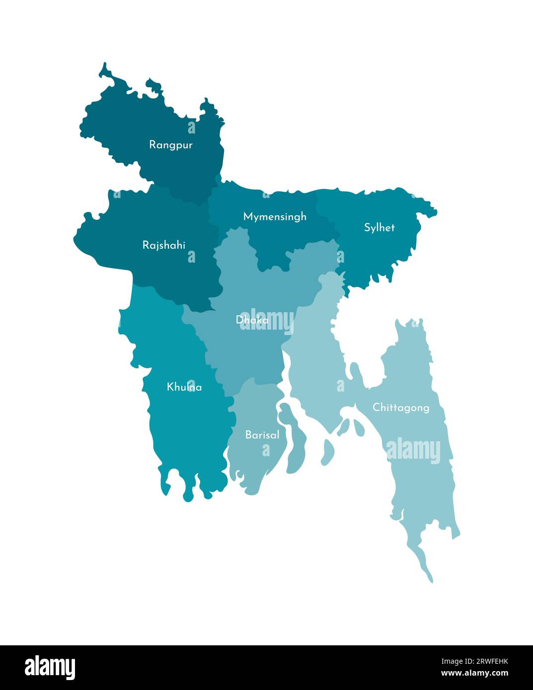 Vector isolated illustration of simplified administrative map of ...