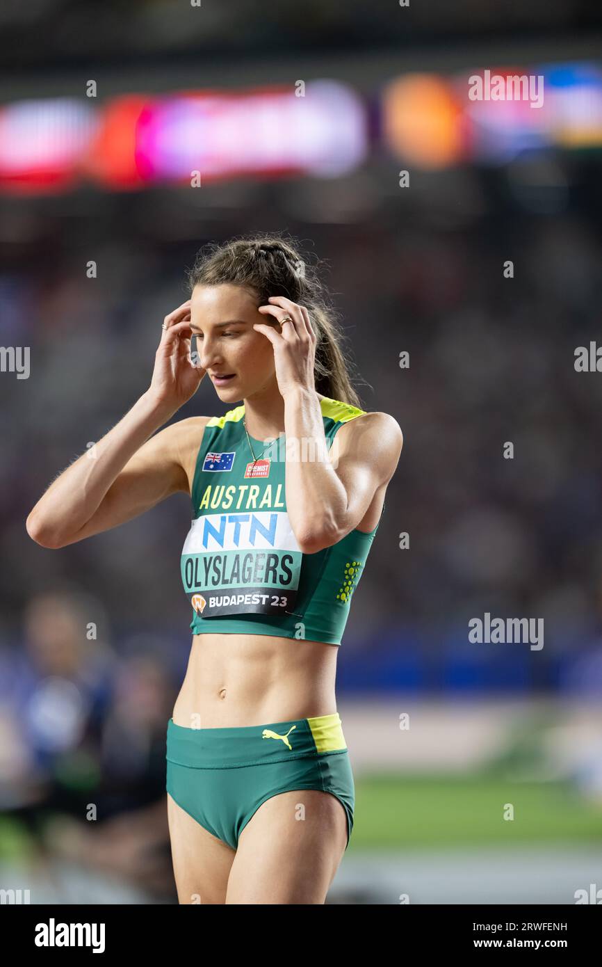 Nicola Olyslagers participating in the High Jump at the World Athletics ...