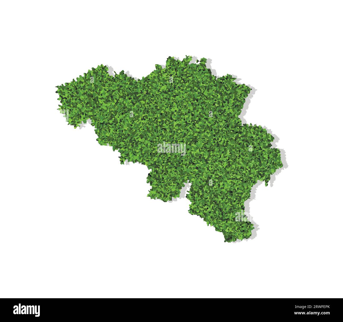 Vector isolated simplified illustration icon with green grassy ...